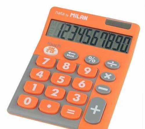 Калькулятор Milan 10-разрядный, в чехле, двойное питание, оранжевый (150610tdobl)