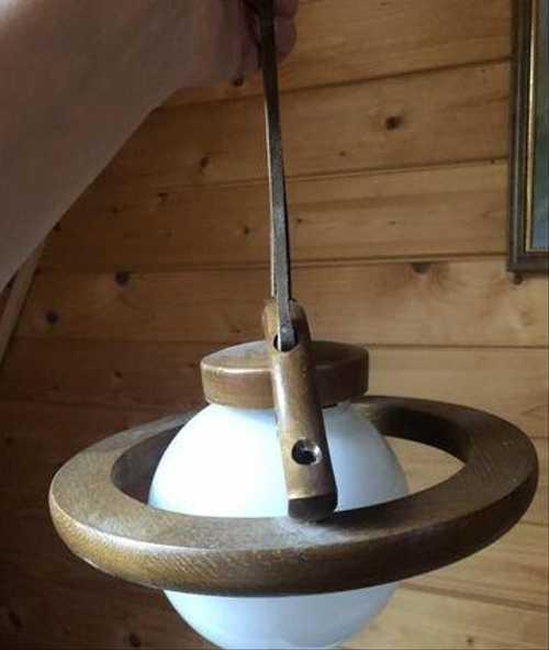 Светильник потолочный подвесной деревянный