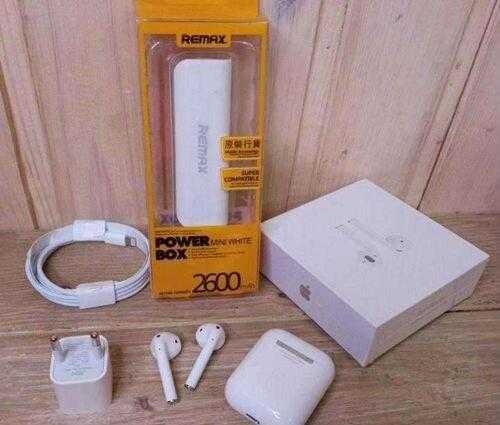 Популярнейший набор: Airpods 2 + power bank + зу