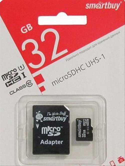 Карта памяти 32gb microsdhc smartbuy 32gb class 10