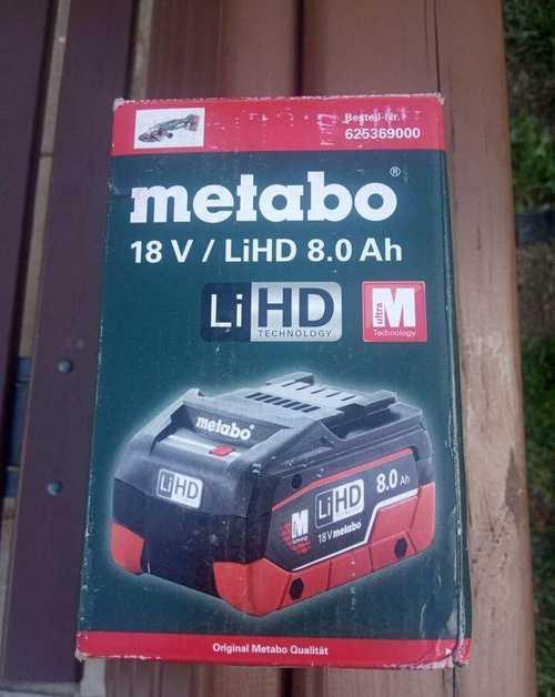 Аккумулятор metabo 18 V 8,0 Ач LiHD