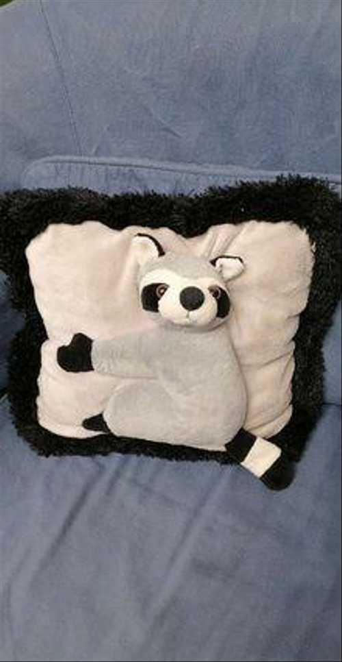 Декоративная подушка игрушка енот