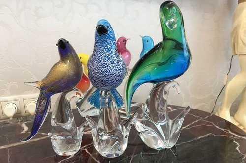 Птица с серебром муранское стекло, Италия