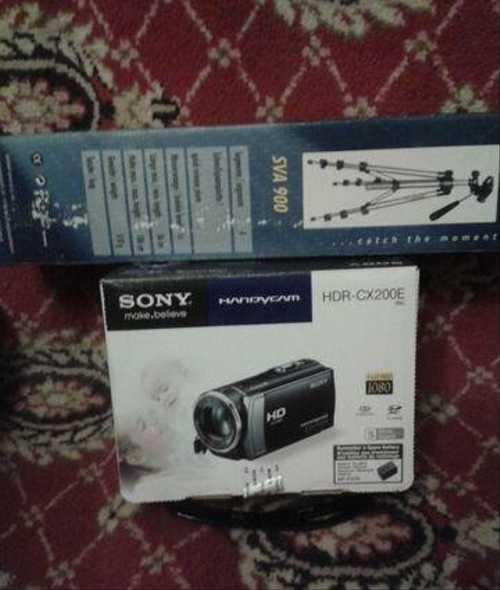 Видеокамера Sony HDR-CX200E со штативом unomart