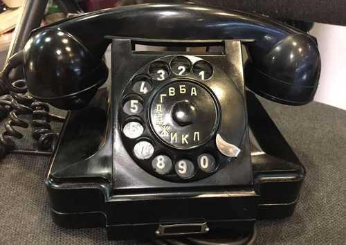 Антикварный телефон 1949 года СССР бакелитовый