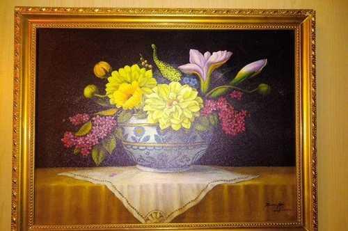 Картина "Цветы в вазе"
