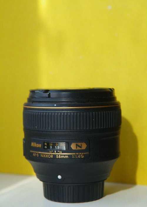 Топовый объектив Nikon AF-S Nikkor 58mm 1:1.4G (N)