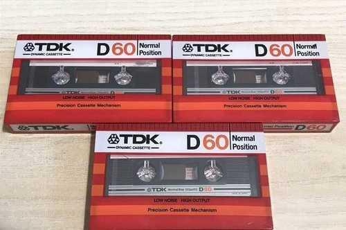 Аудиокассеты TDK D60 1982 год новые