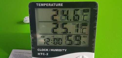 Метеостанция HTC-2 термометр гигрометр часы
