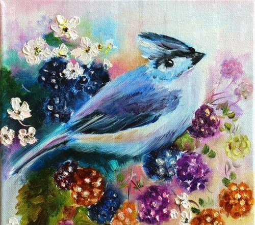 Картина Синяя птица Яркие картины для интерьера