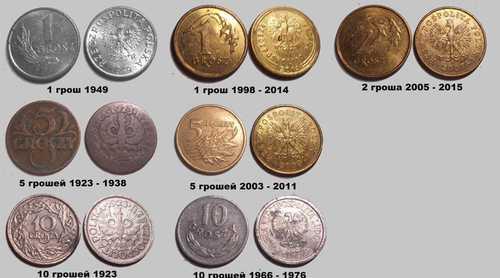 Монеты Польши - злотые гроши от 1923 года