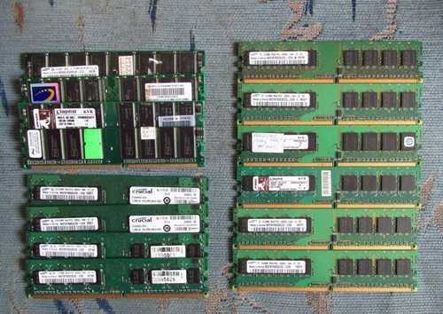 Оперативная память DDR1 и DDR2 512 Mb