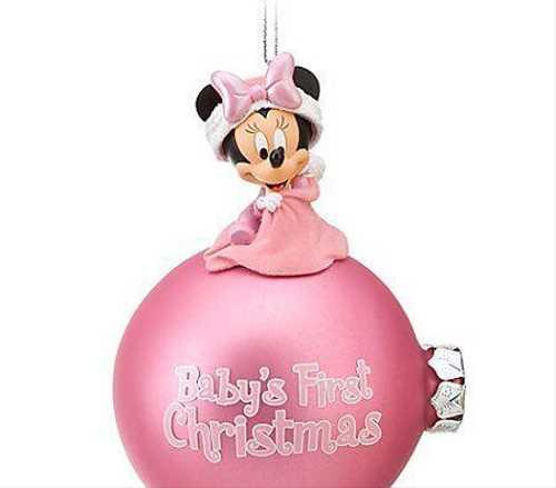 Елочная игрушка disney новорожденной first christm