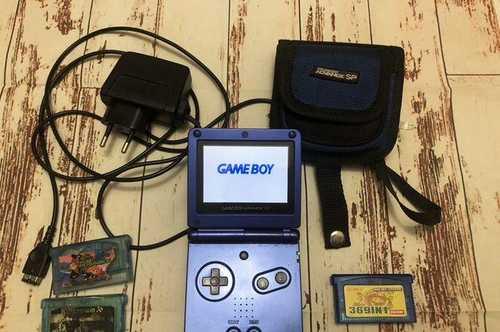 Game boy advance sp + картридж 369 игр