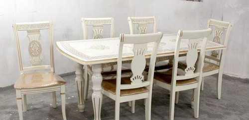 Кухонный стол и стулья(Лира,Роза,Версачи,кабриль)
