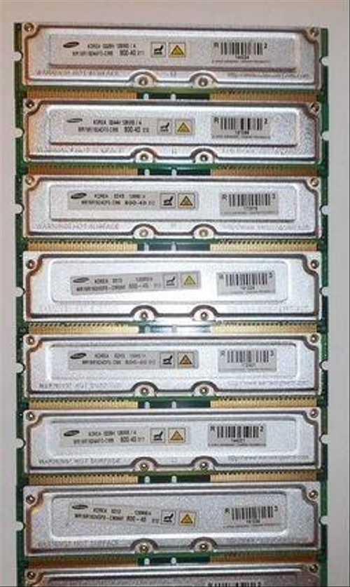 Модули памяти rimm rdram 128MB 8шт