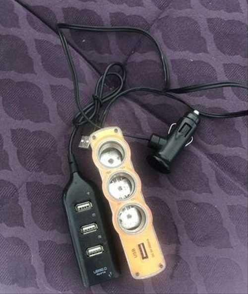 Разветвитель прикуривателя, USB hub