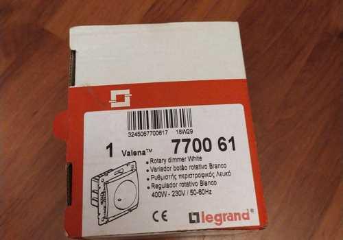 Диммер поворотный Legrand Valena 400W белый 770061