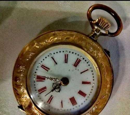 Карманные часы золотые Remontoir cylindre 10 rubis