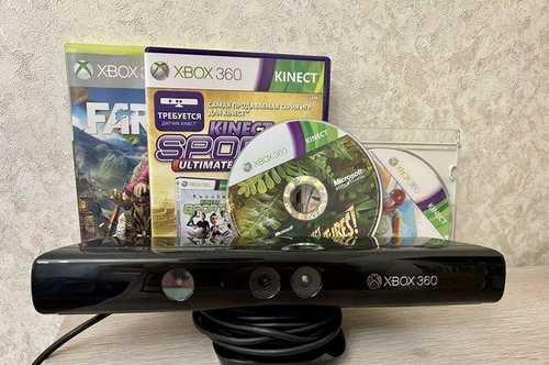 Microsoft Kinect xbox 360 + диски