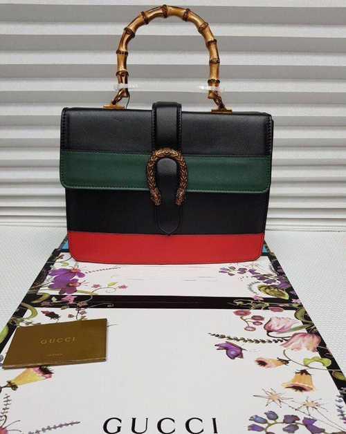 Gucci Dionysus Striped Сумка Bamboo Top Handle