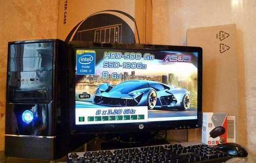 Компьютер Intel Core i7 8Гб SSD + 500Гб Нов