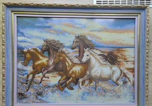 Картина "Лошади на закате"