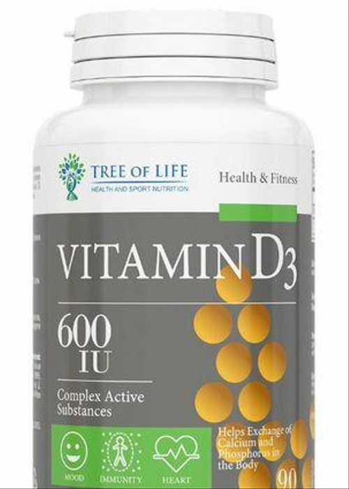 Витамины Tree of Life Vitamin D3 600ME 90 капсул