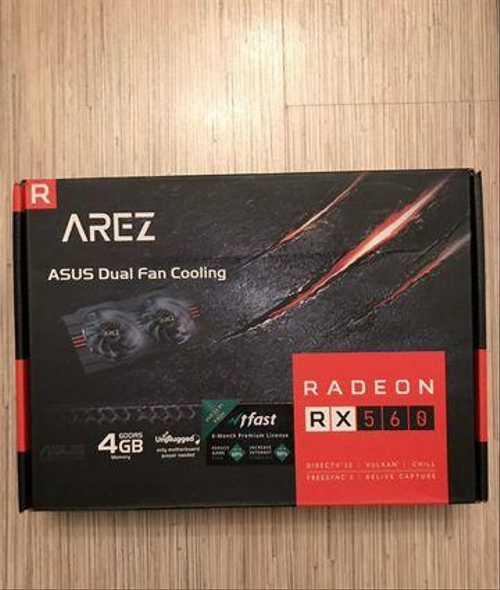 Запечатанная Asus Arez AMD Radeon RX 560 4gb