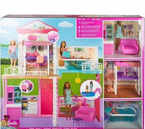 Набор игровой Barbie дом+куклы +аксессуары GLH56