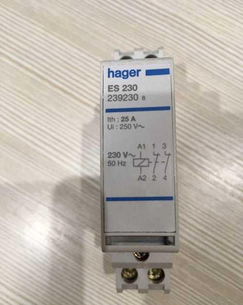 Контактор Hager ES230 + Суточный таймер Hager EG01