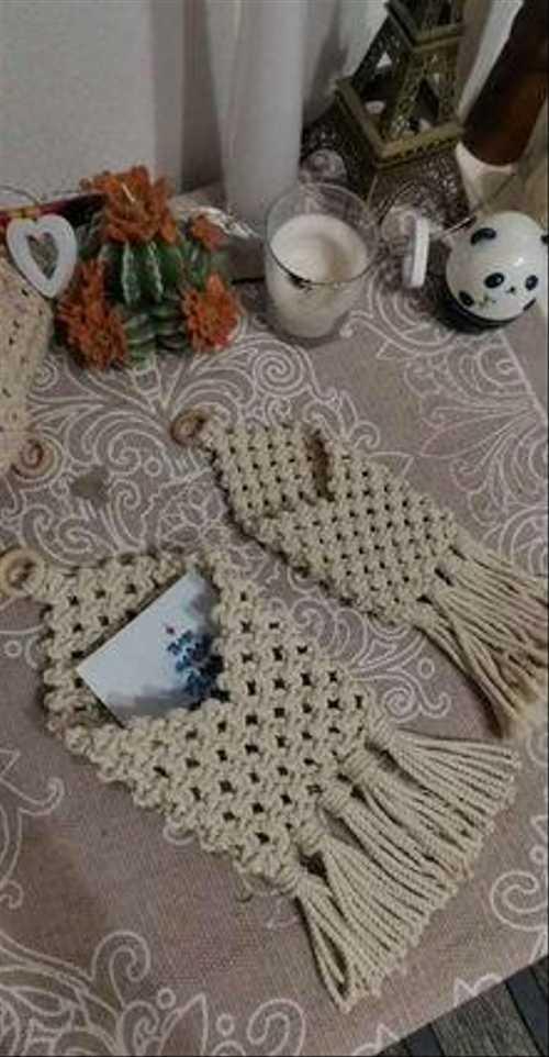Подвесные кармашки макраме