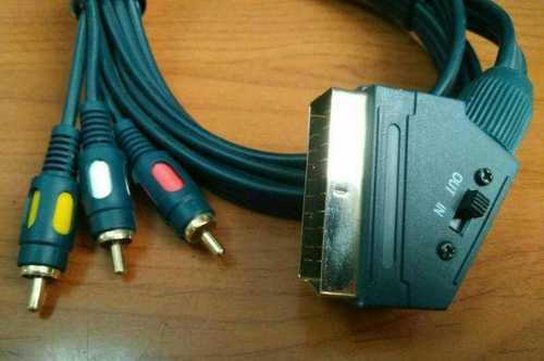 Шнур scart-3RCA 1,5м (Н)