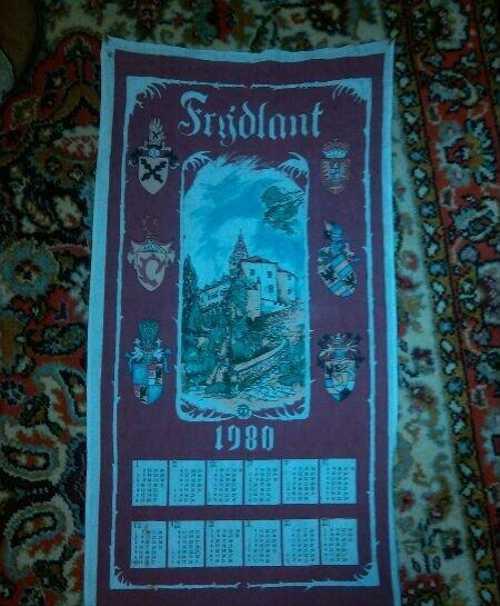 Вымпел календарь.1980 год. замок "frydlandt" Чехия