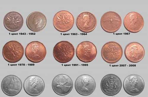 Монеты Канады - центы от 1943 года