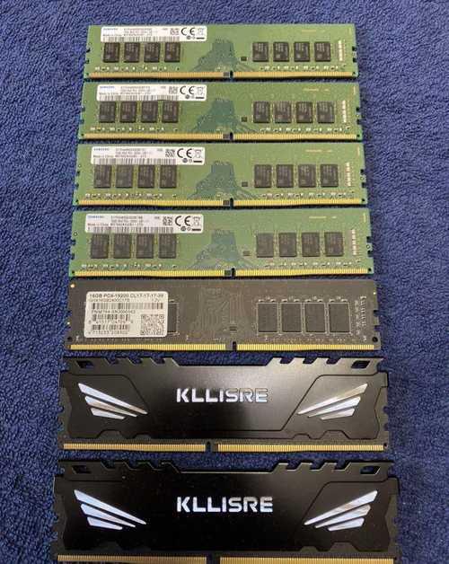 Планки памяти DDR4 по 16GB Samsung, Geil, Kllisre
