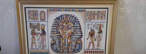 Картина вышитая Тутанхамон