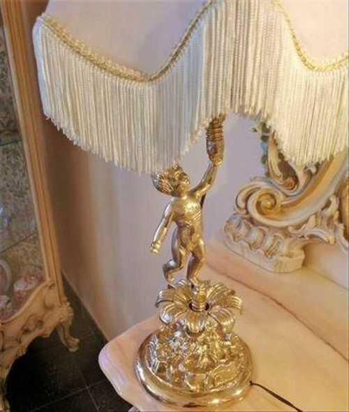 Интерьерная лампа винтаж бронза Италия комод