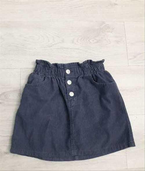 Синяя вельветовая юбка 140 Zara новая