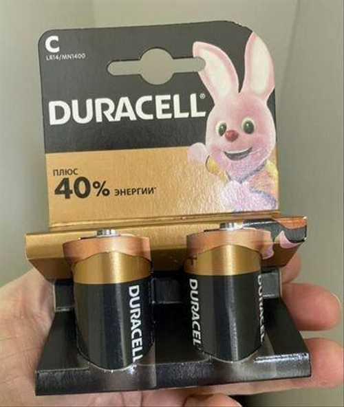 Батарейки Duracell C LR14 (2 штуки в упаковке)