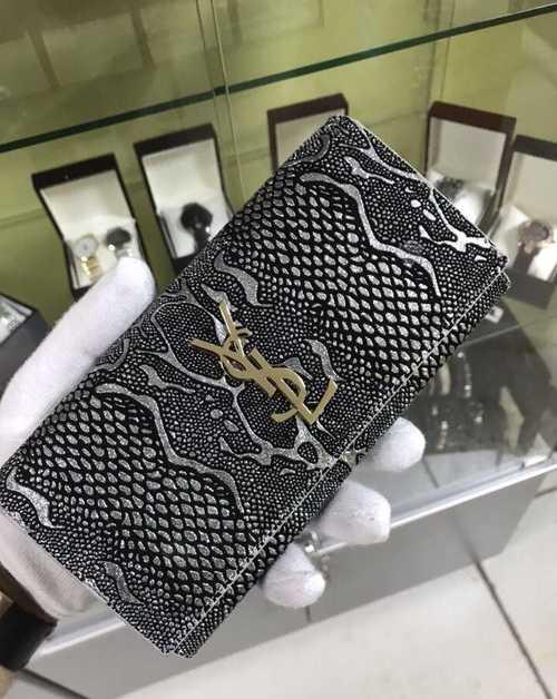 Кошелёк женский YSL металлизированный 18