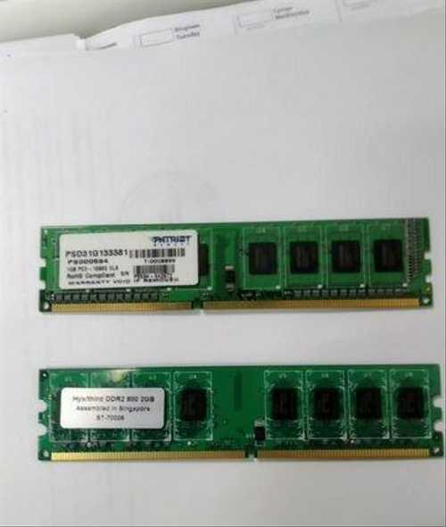 Оперативная память DDR3, DDR2