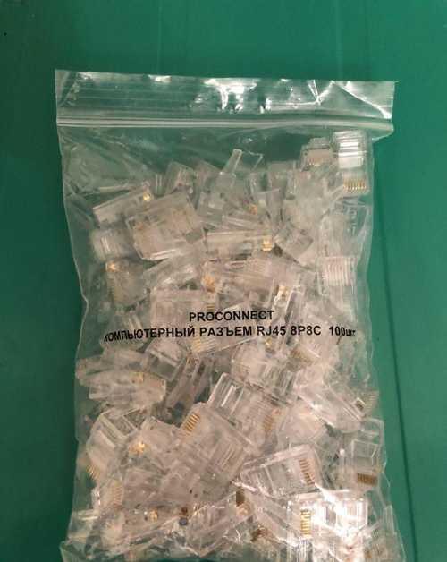Компьютерный разъем rj45 8p8c 100 шт в уп
