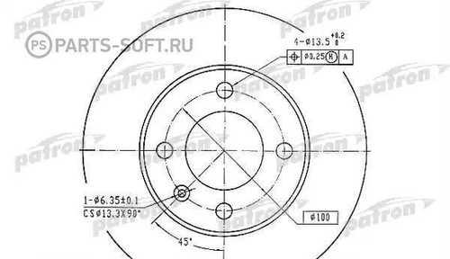 Patron PBD1517 диск тормозной передн audi 80 76-78