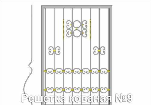 Решетка на окна кованая N 9