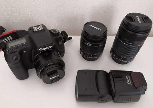 Canon 60d + три объектива + вспышка