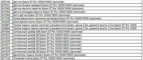 Запчасти для принтера Epson ST 10000\10600