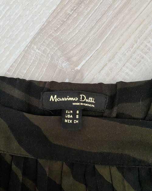 Юбка Massimo Dutti S плиссе миди хаки