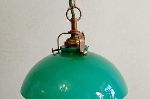 Лампа люстра Н-130 см зеленая старинная светильник