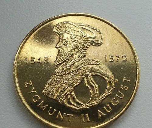 Продаю монету Польши 2 злотых 1996 Сигизмунд II